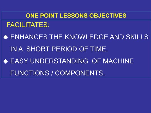 ONE POINT LESSONS-part1 .ppt, OPL TPM JH | PPT