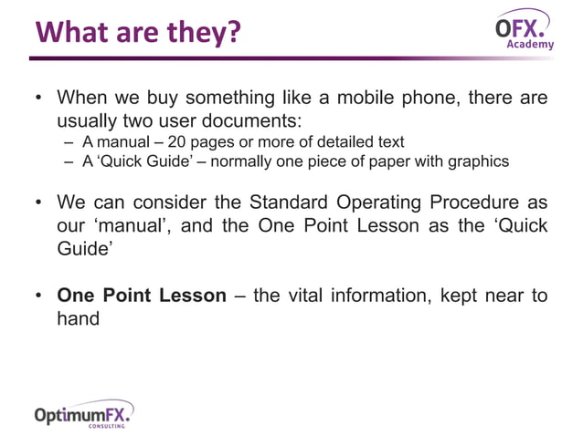 One point lessons (OPLs) | PPTX | Career Advice | Careers