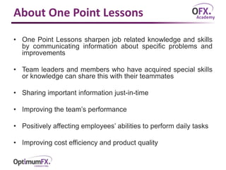One point lessons (OPLs) | PPTX