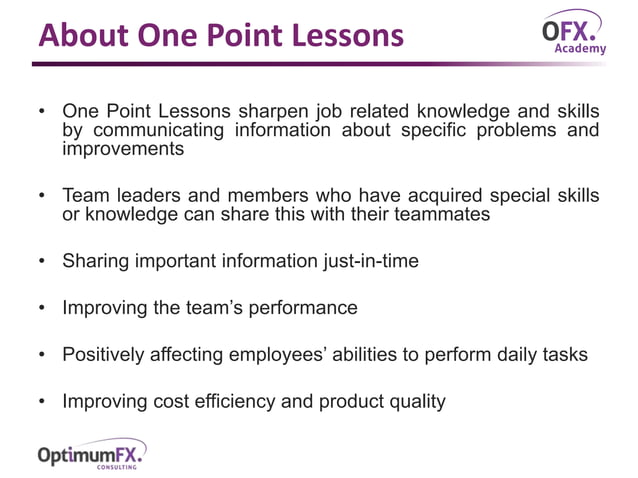 One point lessons (OPLs) | PPTX | Career Advice | Careers