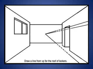 1 Point Perspective Drawing Hallway