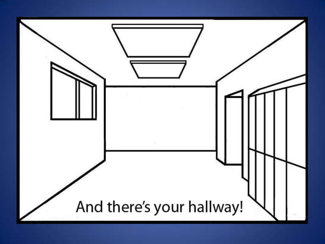 One point perspective hallway | PPTX