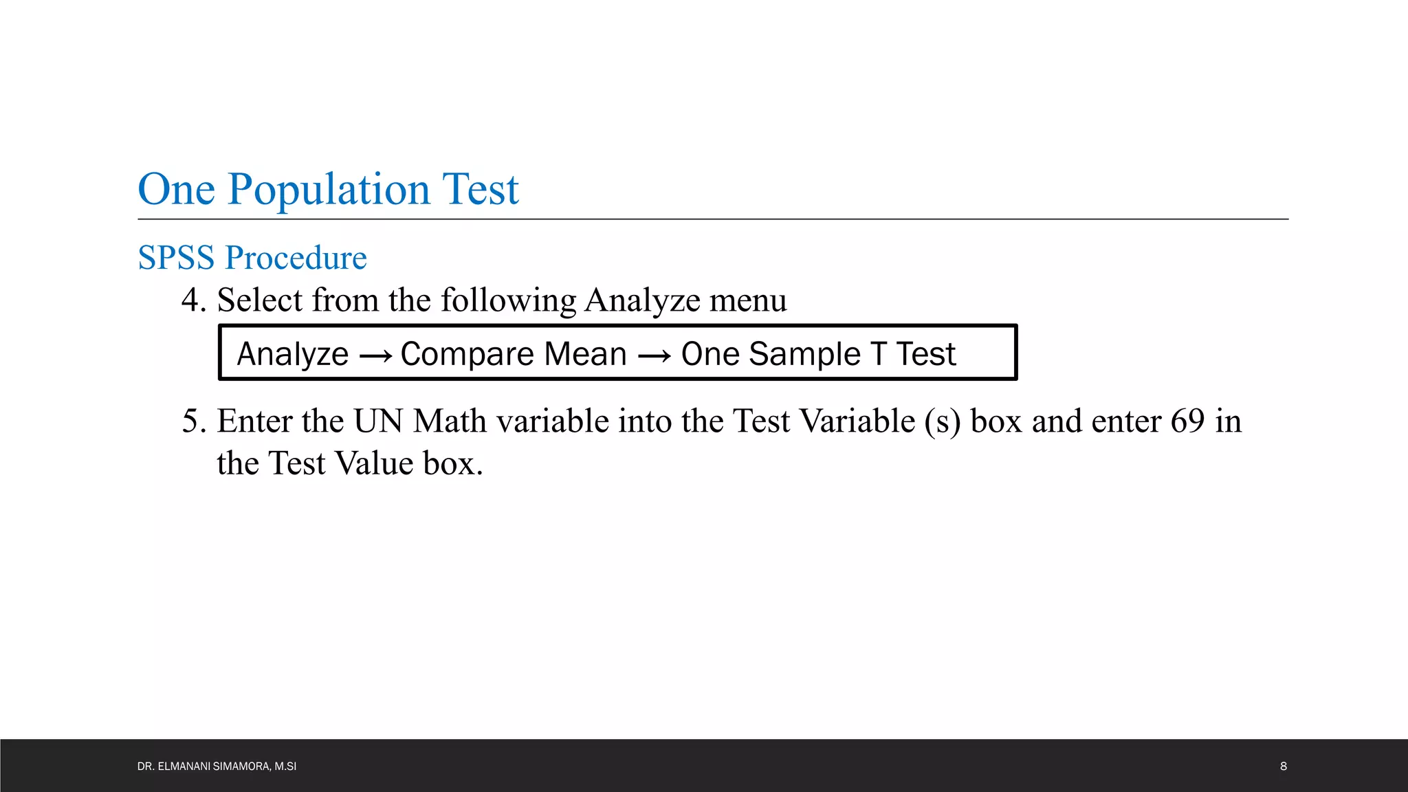 One population test | PDF