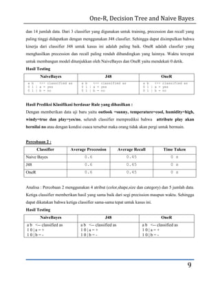 OneR vs Naive Bayes vs Decision Tree | PDF