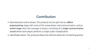 One round threshold ecdsa with identifiable abort | PDF