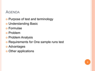 One sample runs test | PPTX