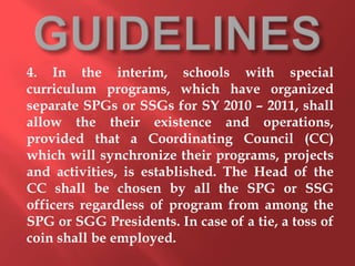 One school one ssg policy | PPT