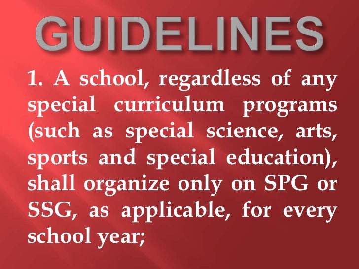one-school-one-ssg-policy
