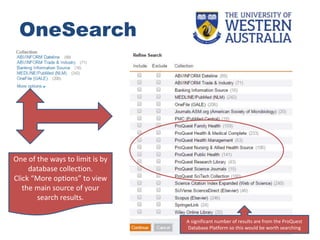 OneSearch to Database platforms | PPT