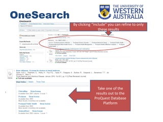 OneSearch to Database platforms | PPT
