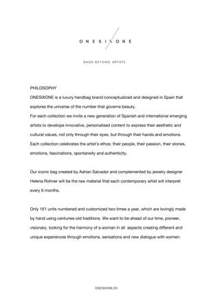 Onesixone - Spanish Luxury Leather Accessories | PDF