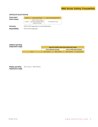 Safety Transmitters for Temperature and Pressure | PDF
