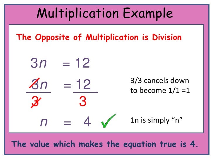 One Step Equations Examples