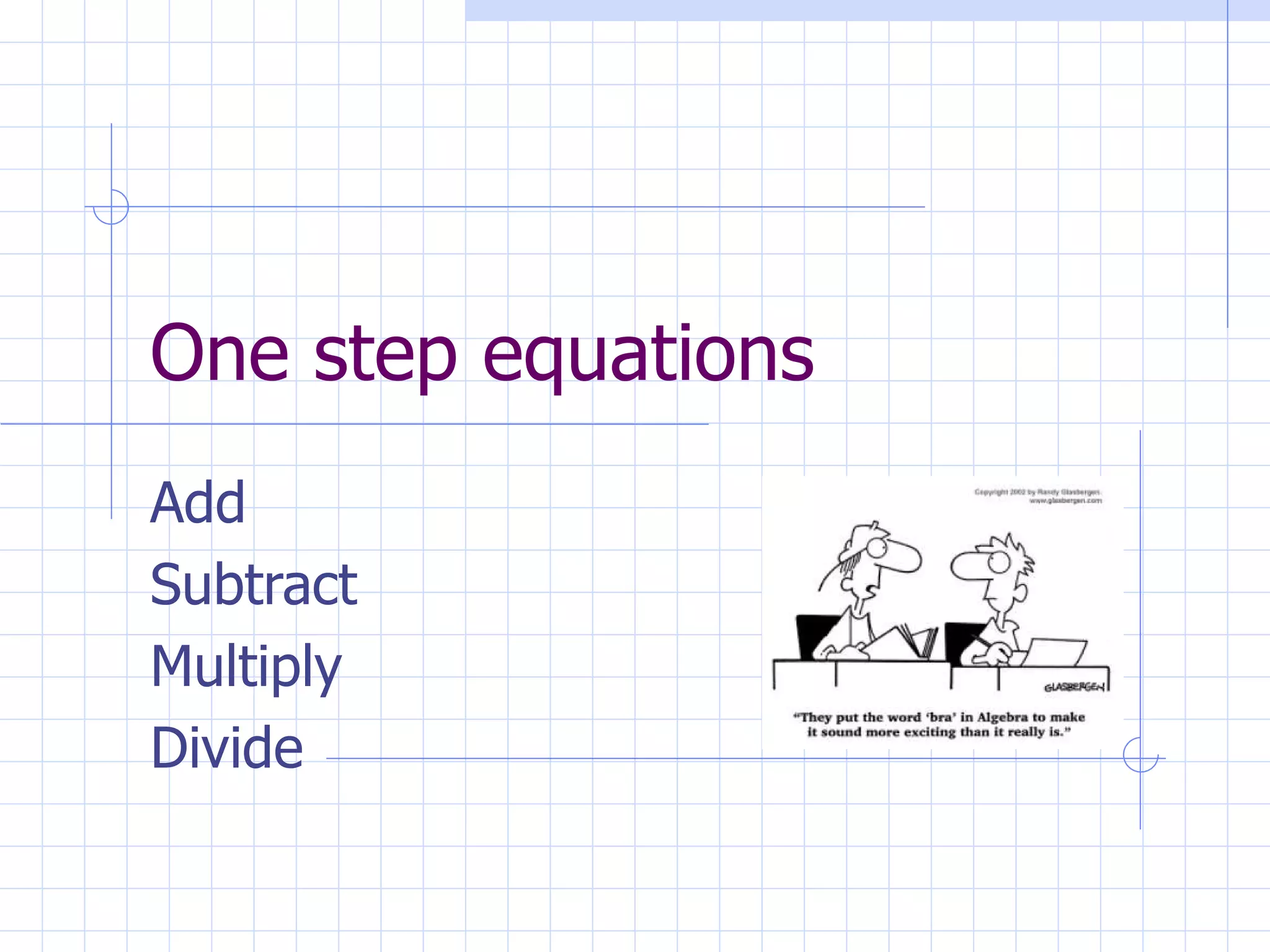 One Step Equations | PPT