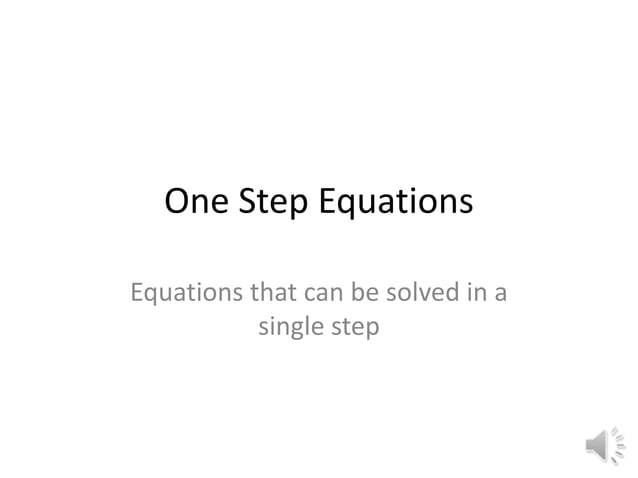 One step equations addition or subtraction | PPT