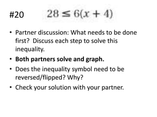 One step inequalities partner review pp | PPTX