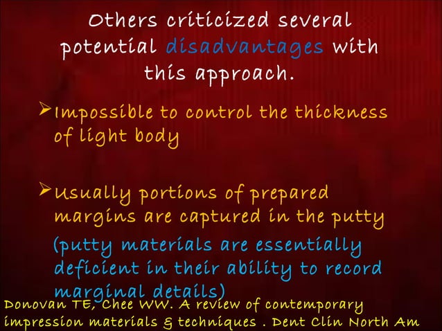 Modified One Step Putty Wash Technique | PPT | Oral care | Personal Care