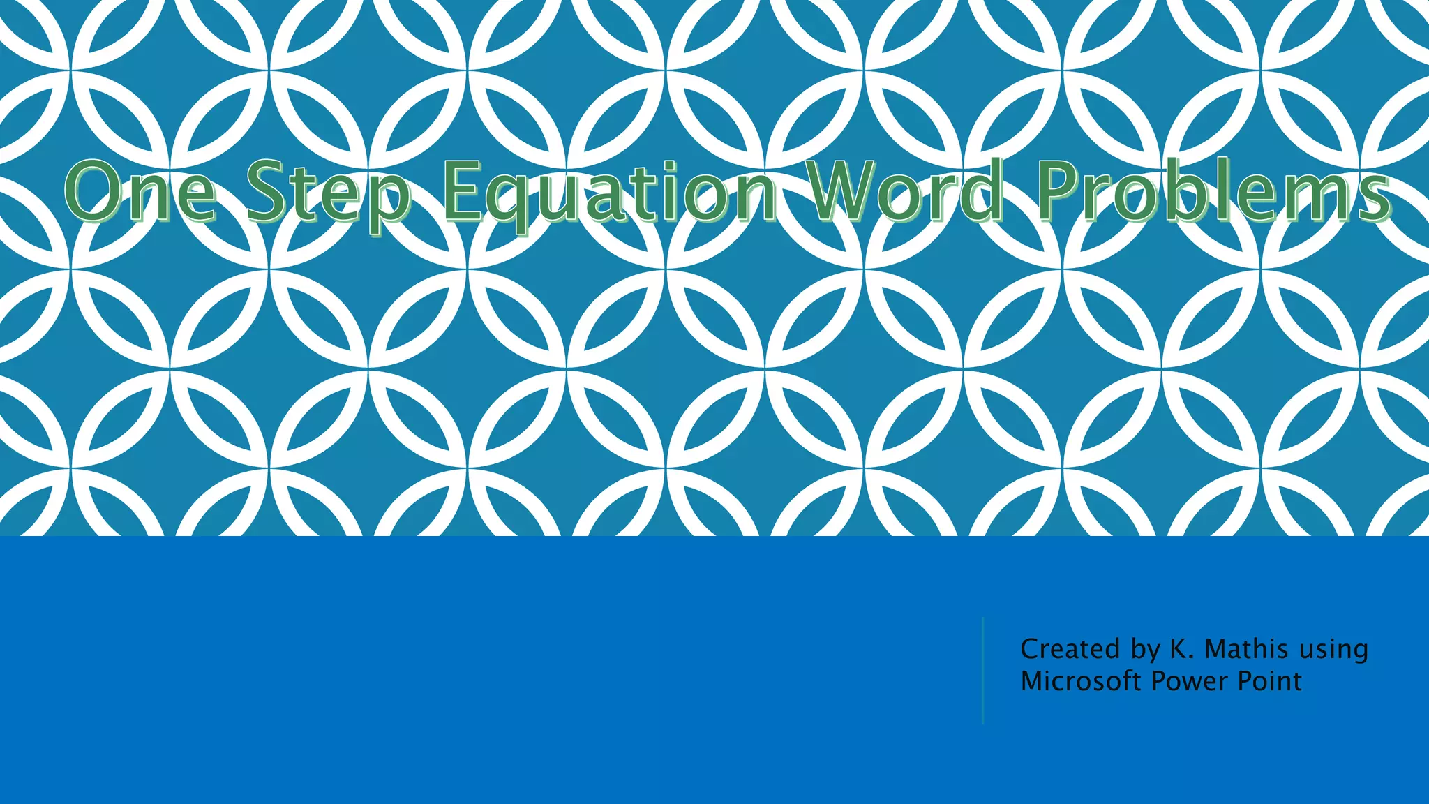 One Step Word Problems | PPT