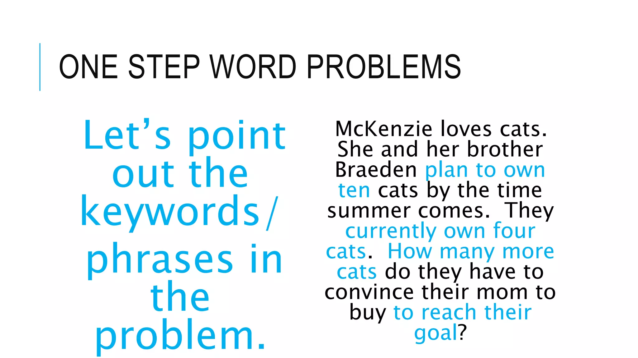 One Step Word Problems | PPT
