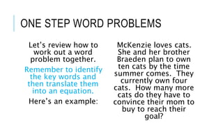 One Step Word Problems | PPT