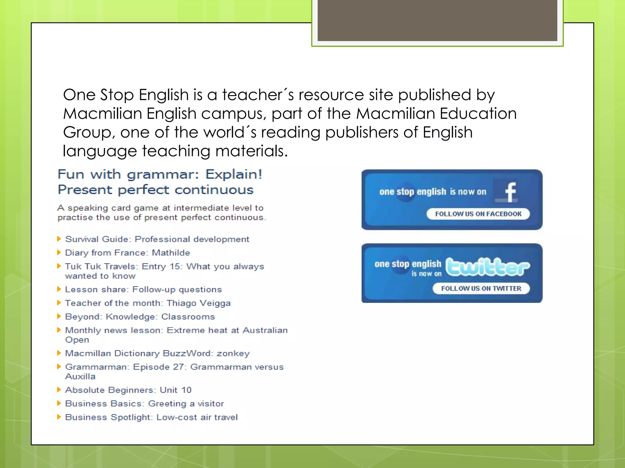 One stop english | PPTX