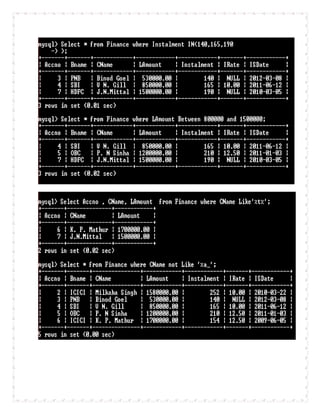 One table MySQL queries | DOCX