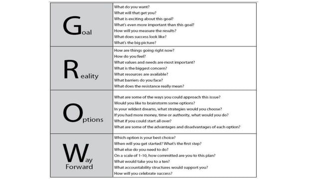 One thought on the G.R.O.W Coaching Model | PDF