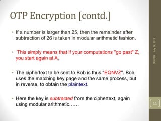 One Time Pad Encryption Technique | PPT | Free Download