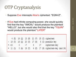 One Time Pad Encryption Technique | PPTX