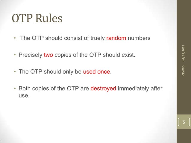 One Time Pad Encryption Technique | PPTX