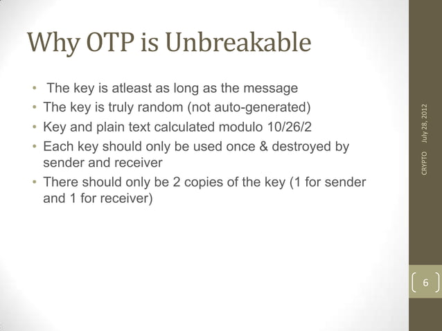 One Time Pad Encryption Technique | PPTX