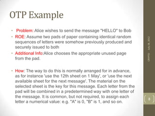 One Time Pad Encryption Technique | PPTX