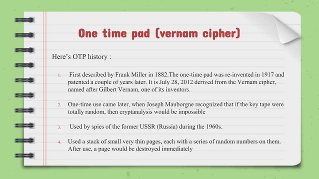 One time Pad Encryption | PPTX