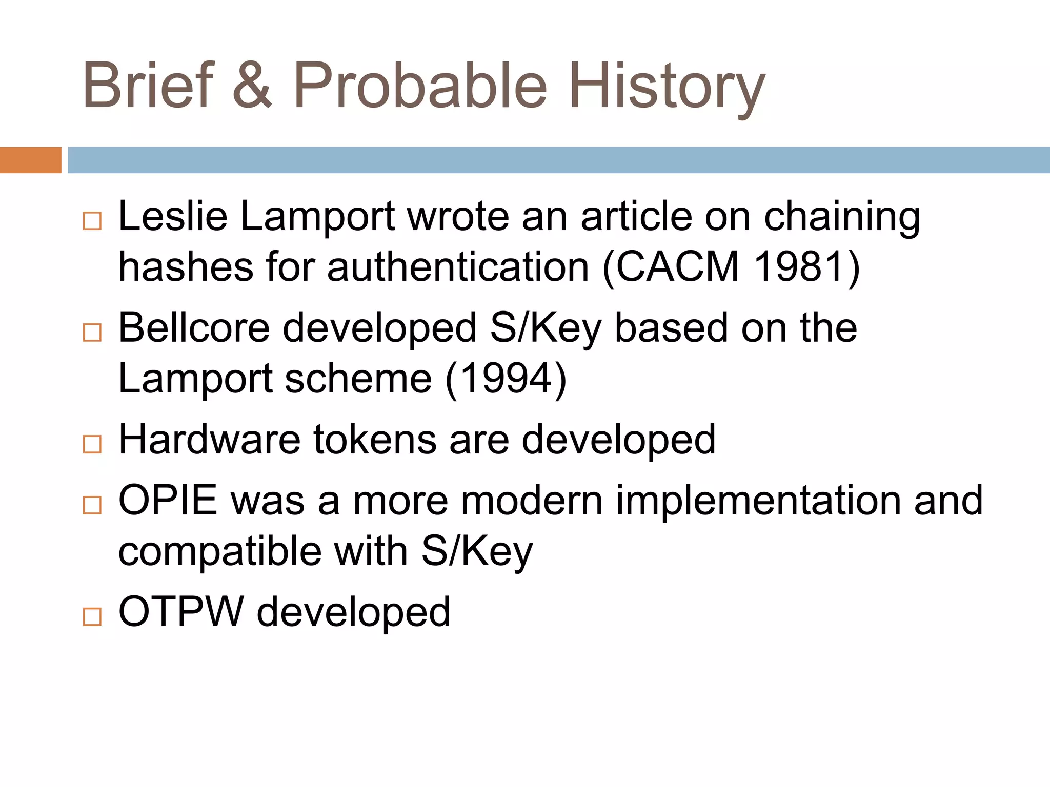 One Time Password - A two factor authentication system | PPTX