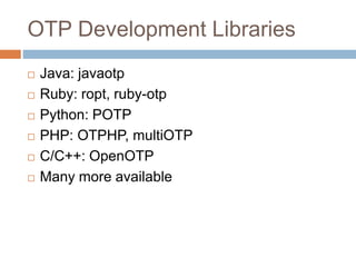One Time Password - A two factor authentication system | PPTX