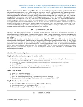 One time password generation using mathematical random function in sphere space for mid sized ...