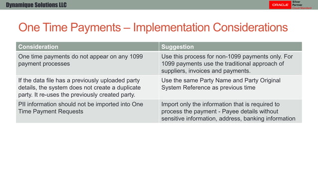 One time payment requests in Oracle ERP Cloud | PDF
