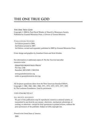 Paul Washer - One True God | PDF