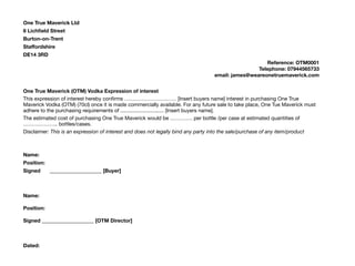 One True Maverick - Maverick Vodka | PPT