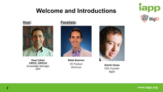BigID, OneTrust, IAPP Webinar: Bridging the Privacy Office with IT | PDF