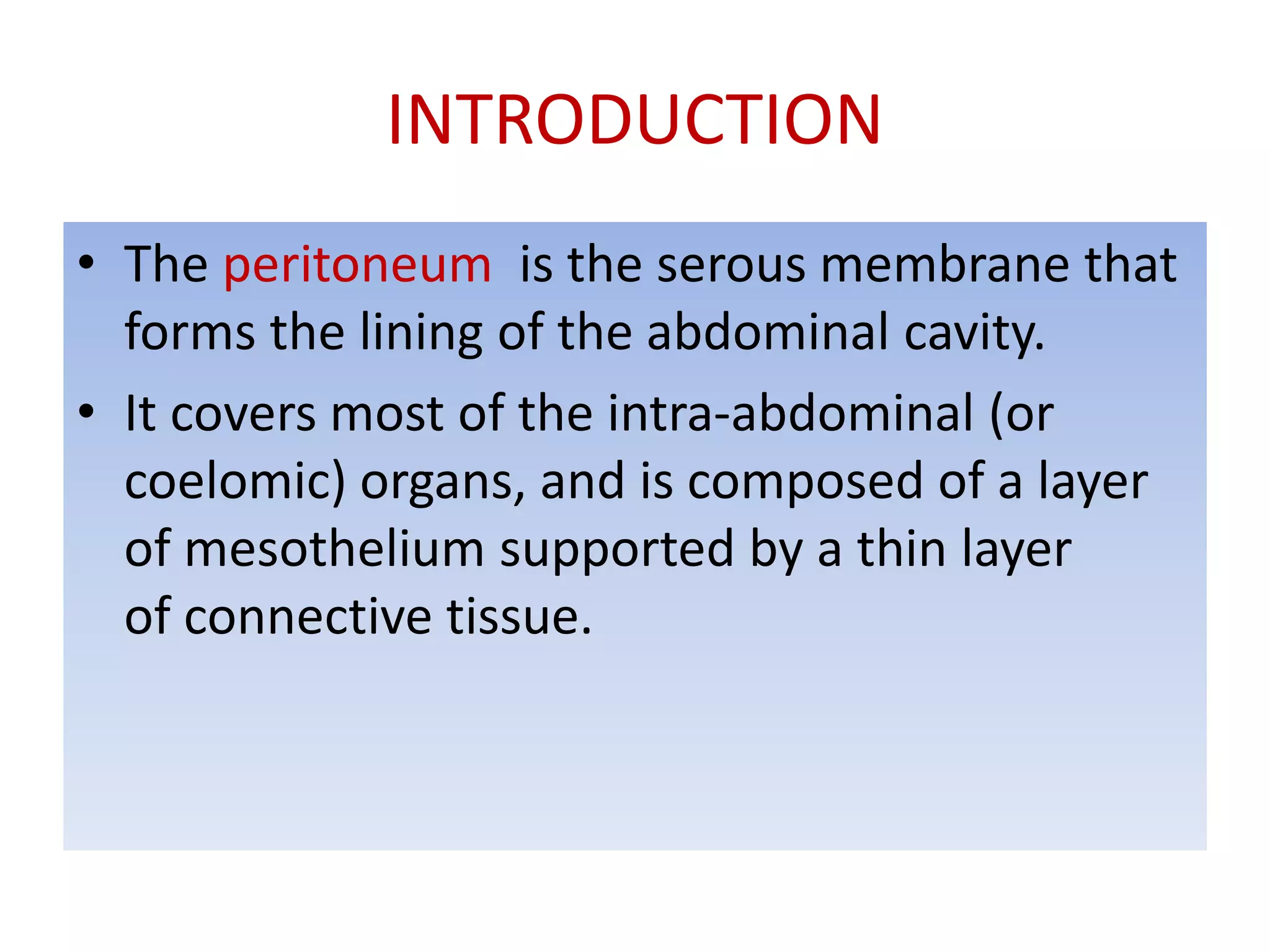 Peritoneum and retroperitoneum | PPTX