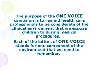 One Voice Presentation | PPT