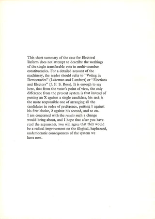 One vote, one value: electoral reform (1968) | PDF | Elections | Politics