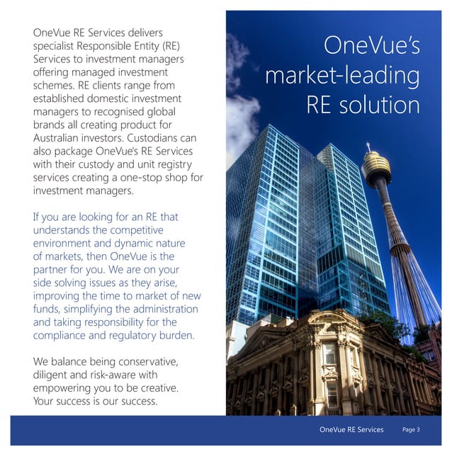 OneVue's RE solutions | PDF