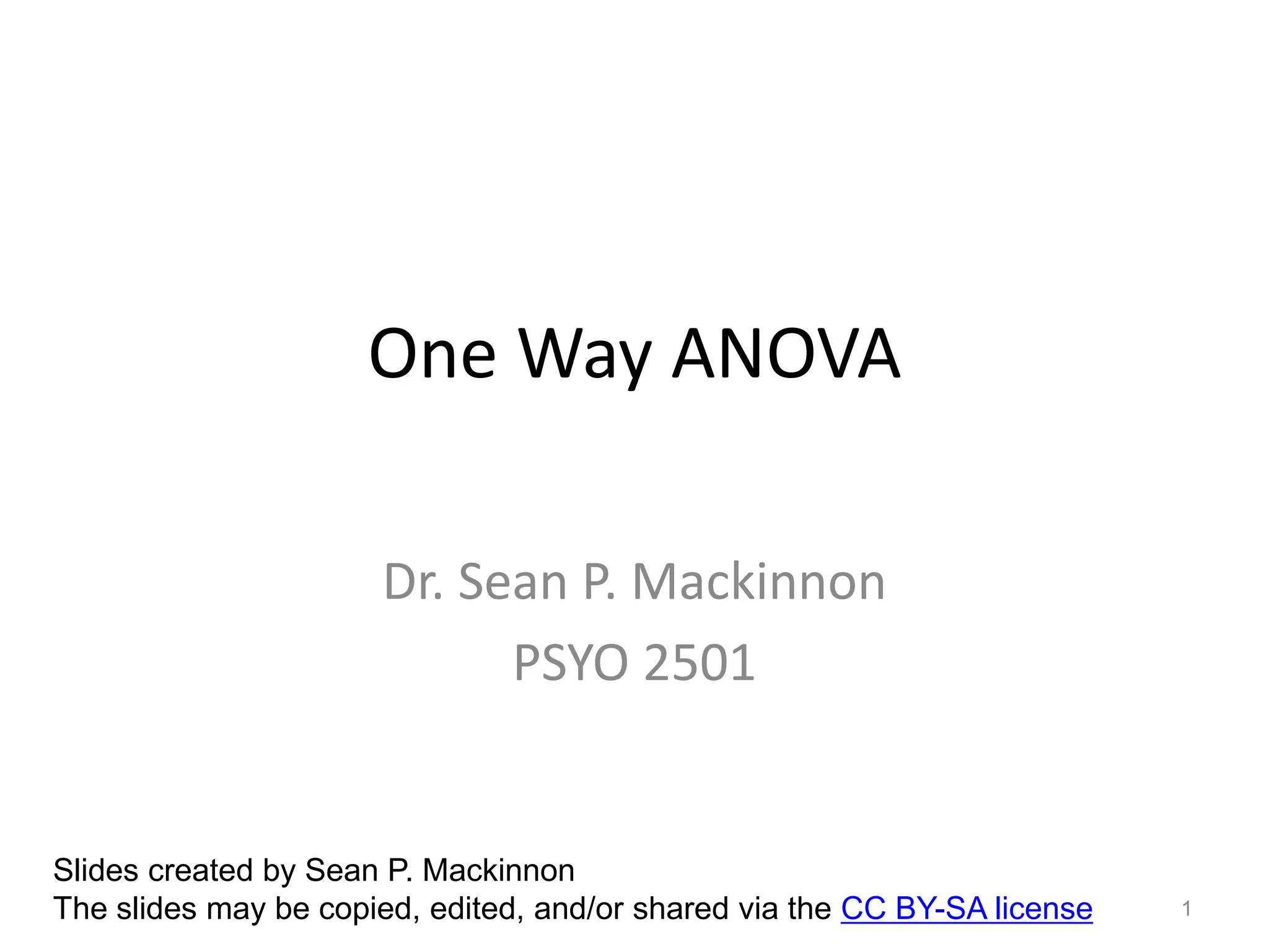 One-Way ANOVA: Conceptual Foundations | PPTX