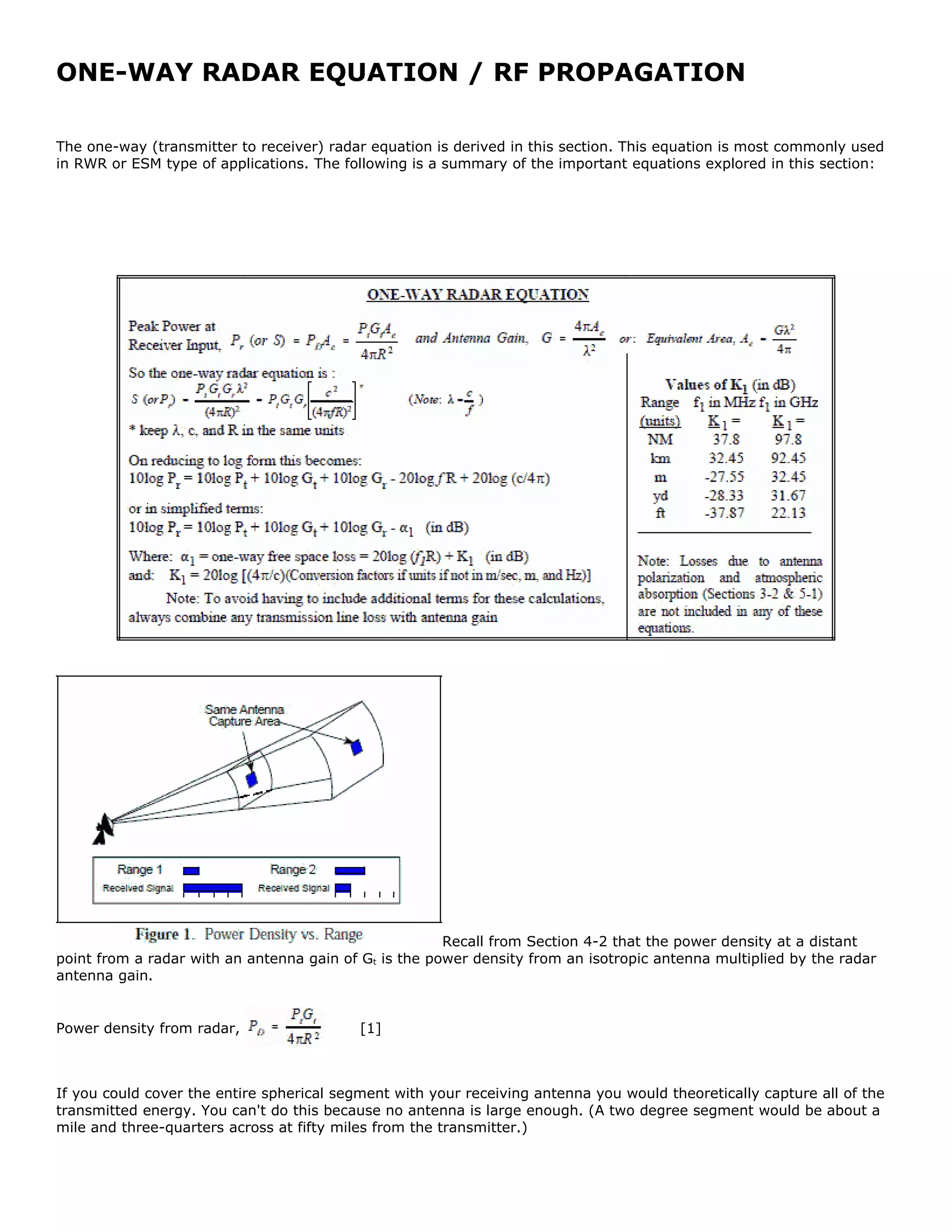One way radar equation | DOC