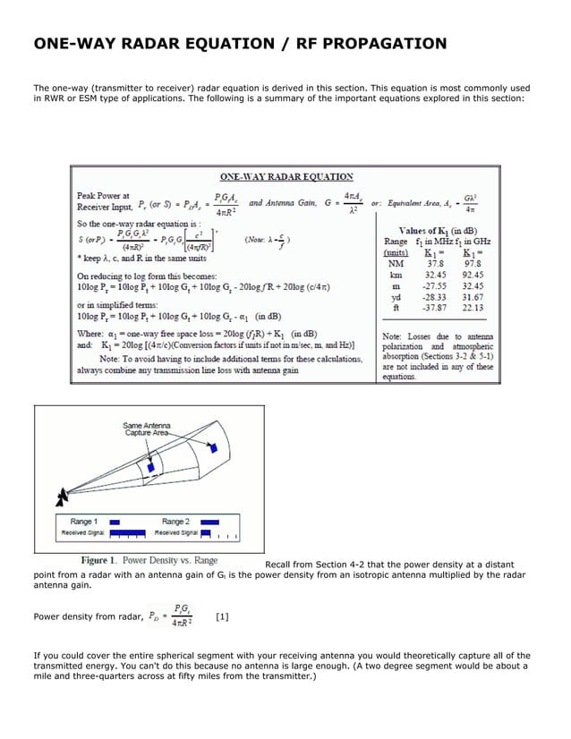 One way radar equation | PDF