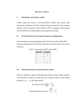 One way anova | PDF