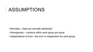 One way ANOVA | PPTX