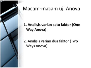 One way anova dalam spss | PPTX